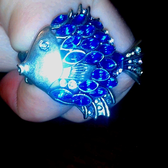 Vintage | Jewelry | Vintage Boho Blue Stone Fish Ring | Poshmark